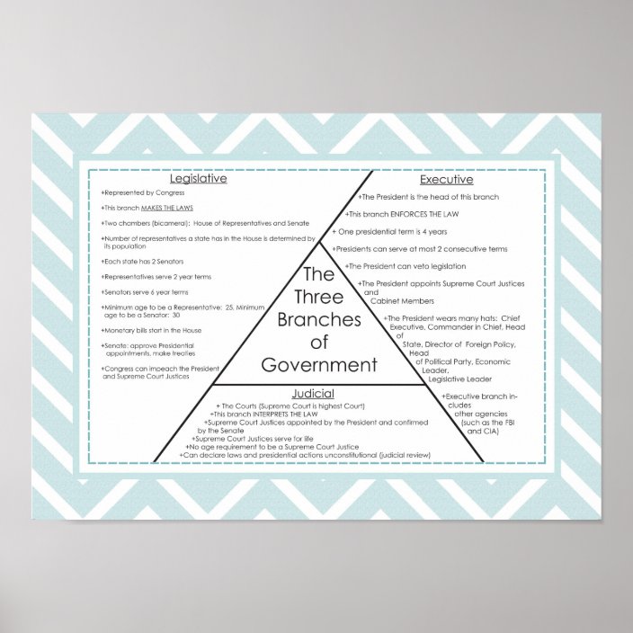 Three Branches of Government Poster | Zazzle.co.uk