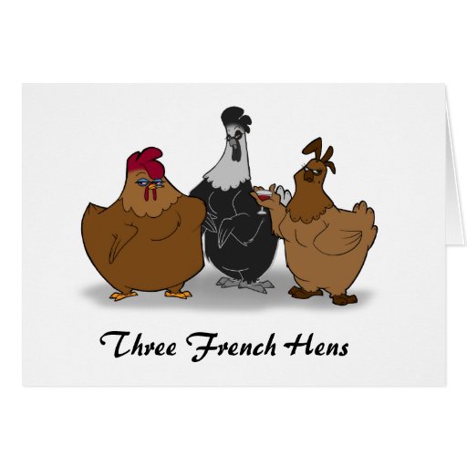 Three French Hens Christmas Card | Zazzle