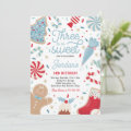 Three Is So Sweet Christmas Cookie Birthday Party Invitation | Zazzle