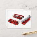 THREE TOY FIRE ENGINES POSTCARD | Zazzle
