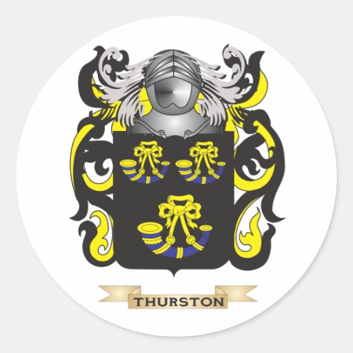 Thurston Family Crest (Coat of Arms) Round Sticker | Zazzle