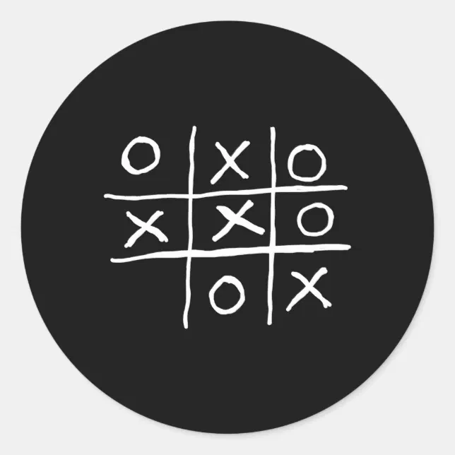 Tic Tac Toe Noughts And Crosses Classic Round Sticker | Zazzle