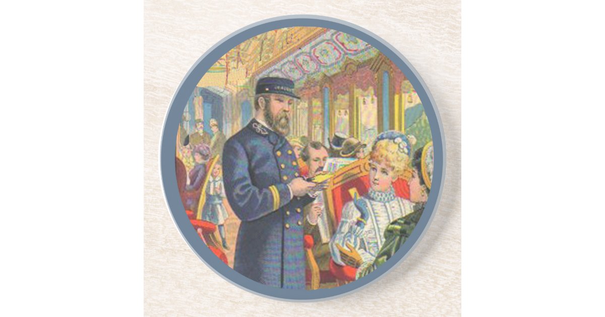 Ticket Please Train Coaster | Zazzle