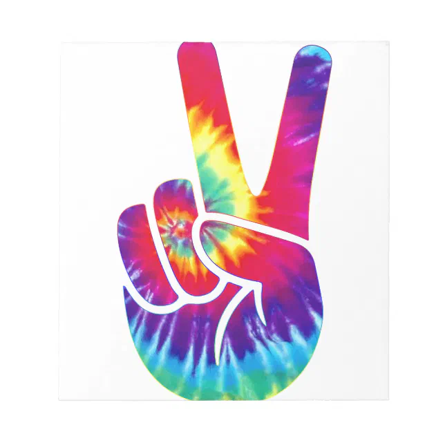 Tie Dye Peace Sign Hand Symbol Notepad | Zazzle