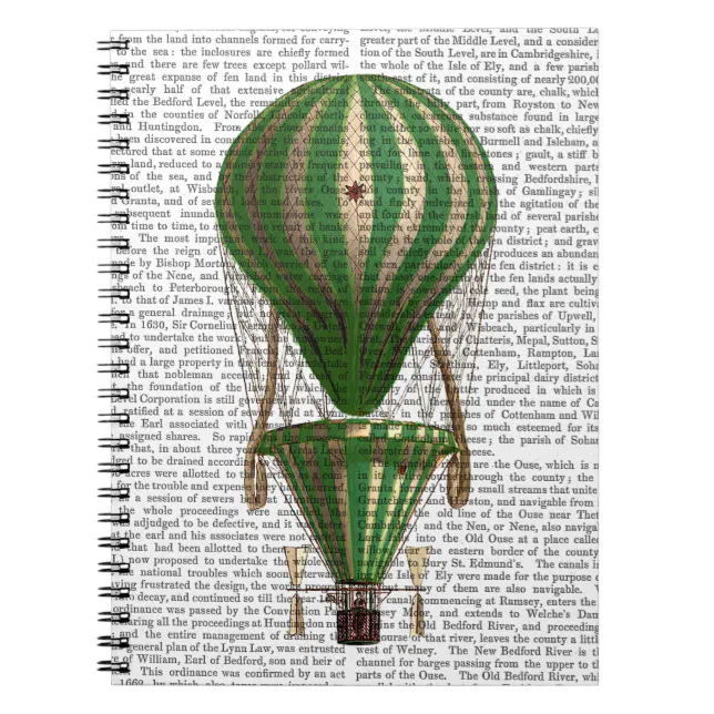 Tiered Hot Air Balloon Green Notebook | Zazzle