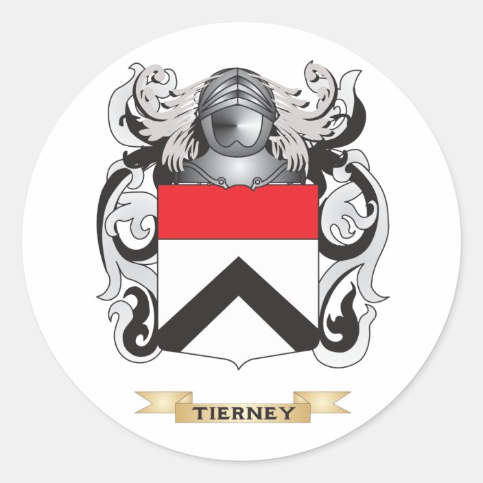 Tierney Family Crest (Coat of Arms) Classic Round Sticker | Zazzle.co.uk