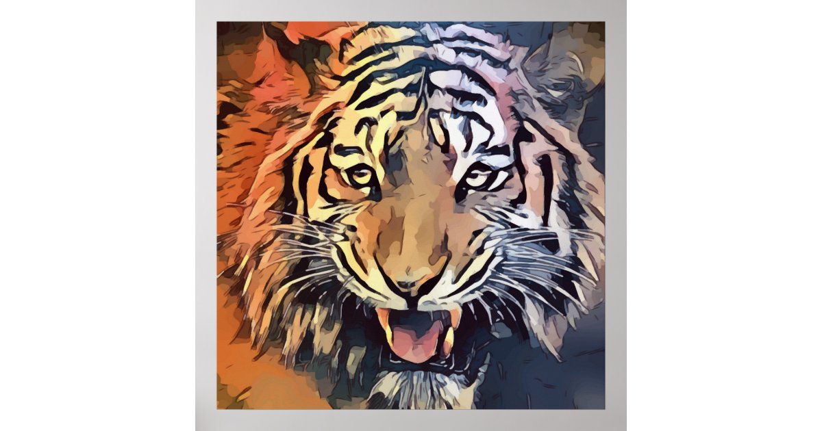 Tiger face poster | Zazzle