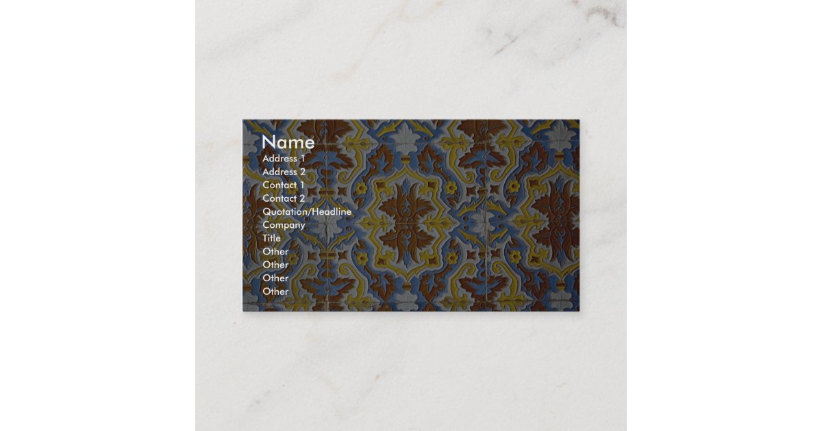 Tile pattern business card | Zazzle