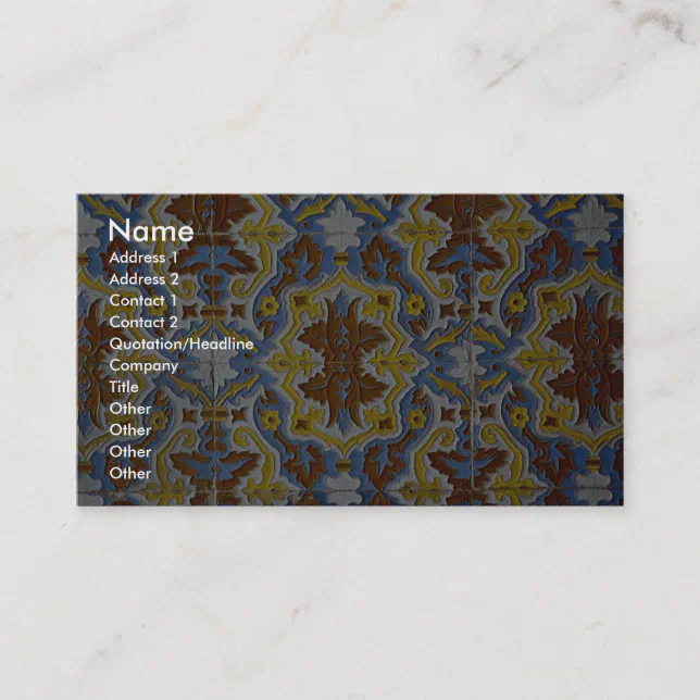 Tile pattern business card | Zazzle