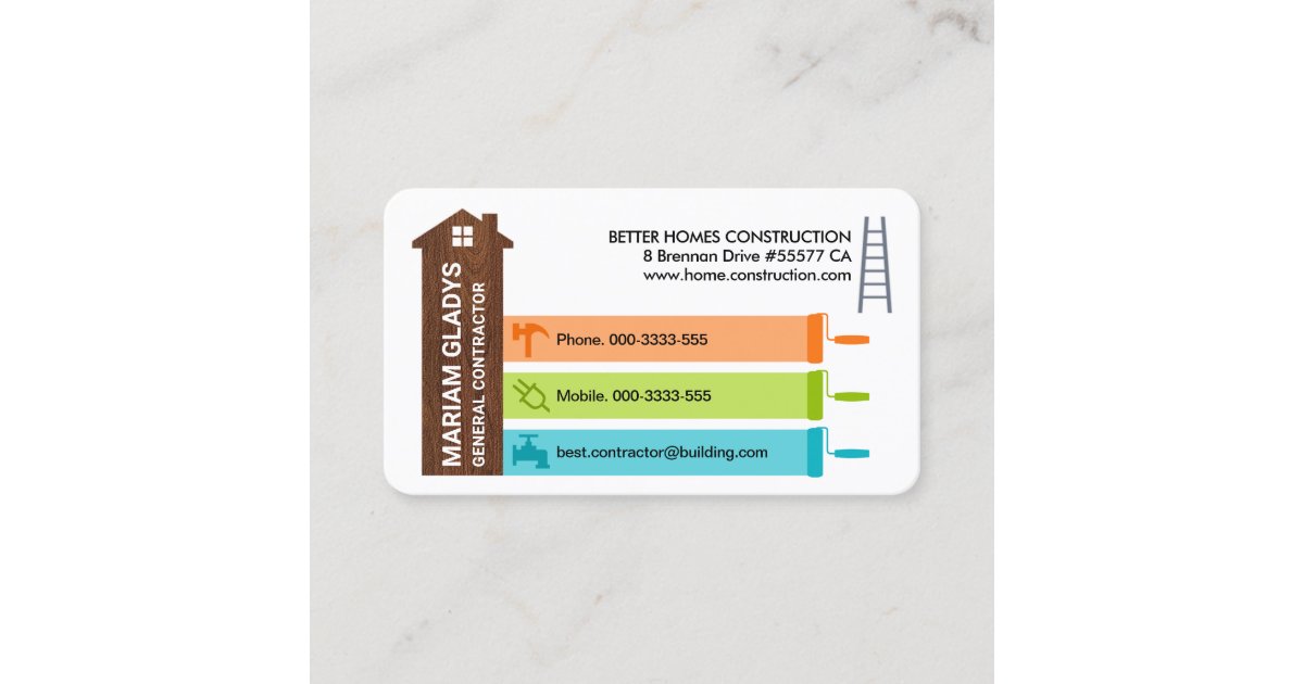 Timber Home Building Tools Panel Business Card | Zazzle