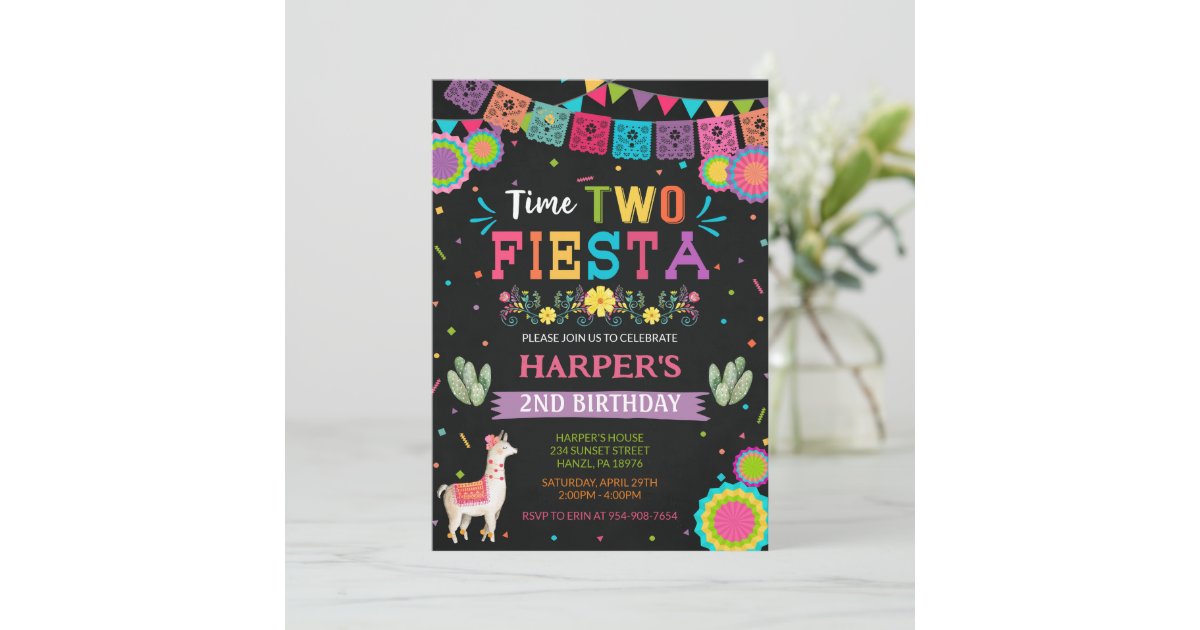 Time Two Fiesta Birthday Invitation | Zazzle