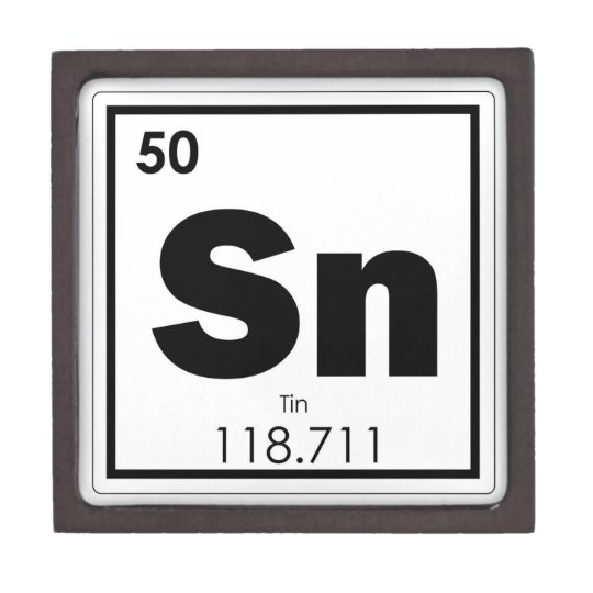 Tin chemical element symbol chemistry formula geek jewellery box ...
