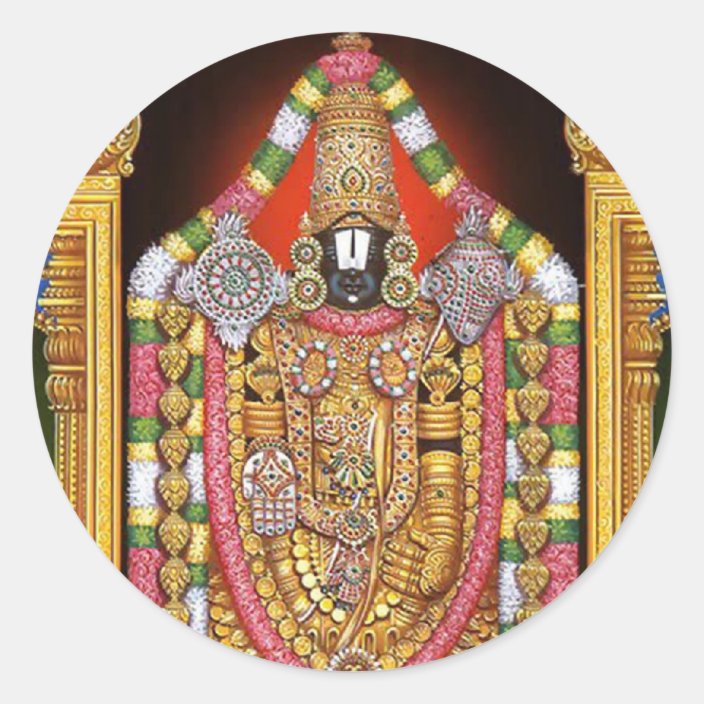 Tirupati Balaji Classic Round Sticker | Zazzle.co.uk