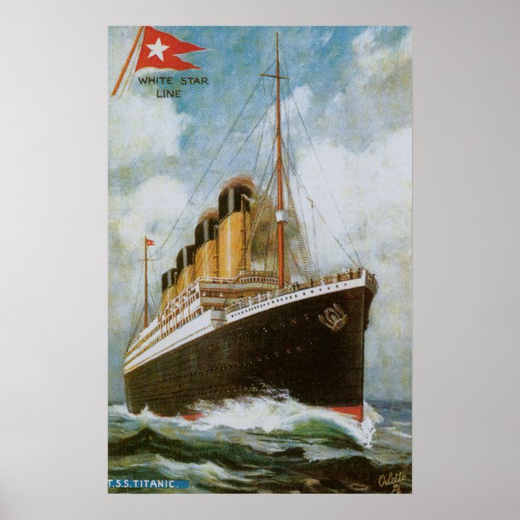 Titanic at Sea (w/o border) Poster | Zazzle