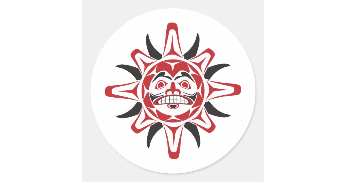 Tlingit Sun Classic Round Sticker | Zazzle