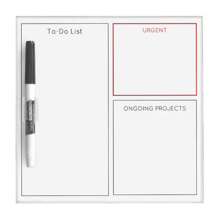 To-Do List Dry Erase White Board & Custom Sections | Zazzle