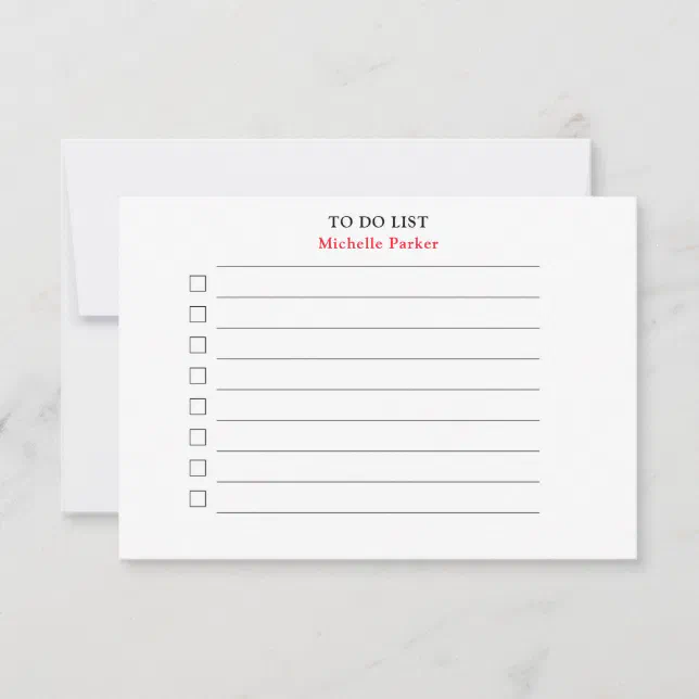 TO DO LIST Minimalist Modern Lined Check Boxes Thank You Card | Zazzle
