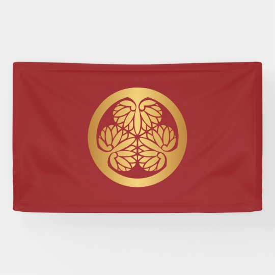 Tokugawa Aoi Japanese Kamon Family Crest Gold Red Banner | Zazzle.co.uk
