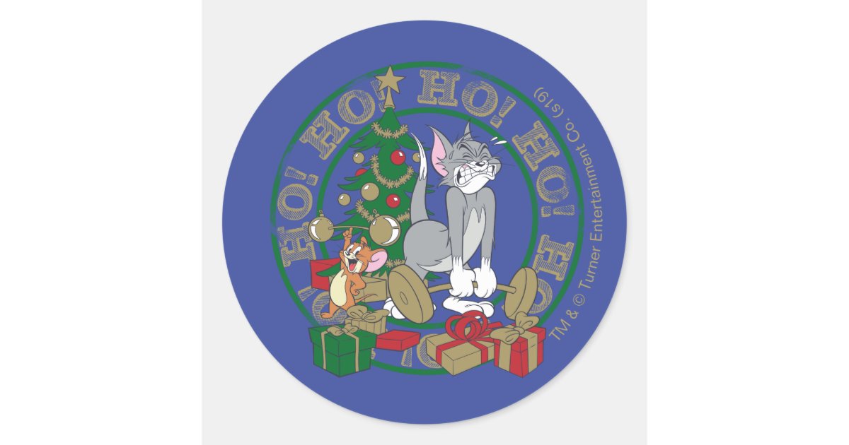 Tom and Jerry Opening Presents Classic Round Sticker | Zazzle