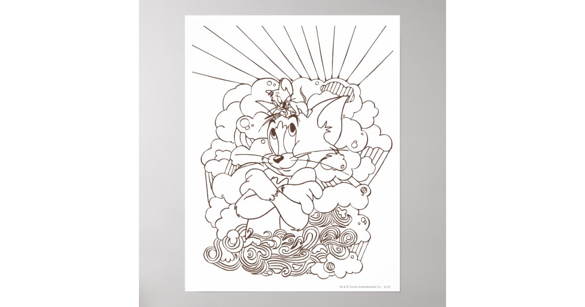 Tom and Jerry Outline Poster | Zazzle