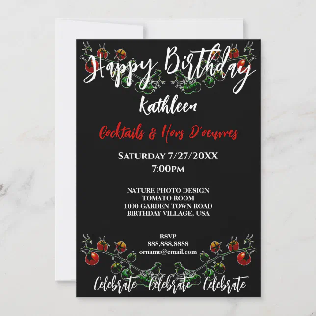 TOMATO VINE PHOTO GARDEN PARTY BIRTHDAY INVITATION | Zazzle