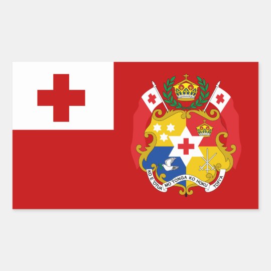 Tongan Flag & Seal, Flag of Tonga Rectangular Sticker | Zazzle.co.uk