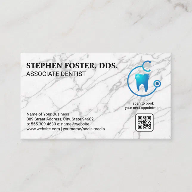 Tooth Doctor Logo | Dentistry | QR Code Business Card | Zazzle