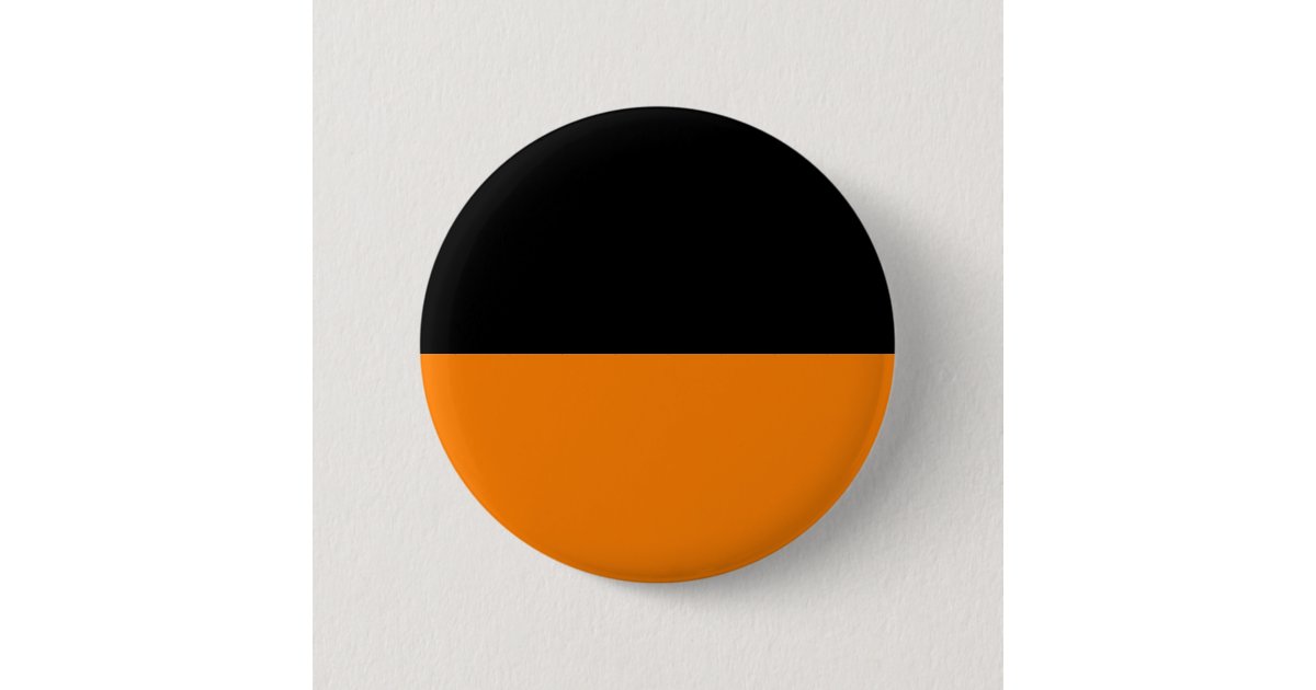 top black bottom orange DIY custom background 6 Cm Round Badge | Zazzle