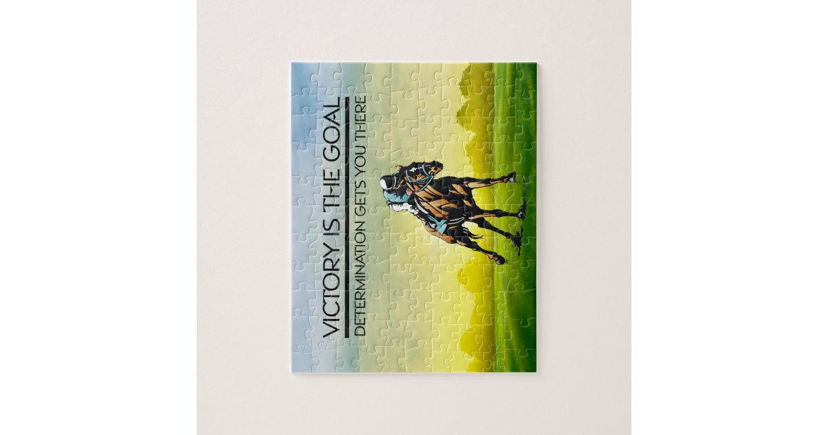 TOP Horse Racing Victory Slogan Jigsaw Puzzle | Zazzle