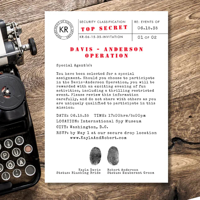 Top Secret Spy Invitation | Zazzle