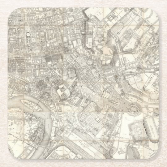Topographic Map of Ancient Rome, Italy Square Paper Coaster | Zazzle.co.uk