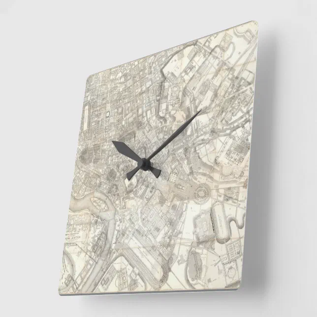 Topographic Map of Ancient Rome, Italy Square Wall Clock | Zazzle
