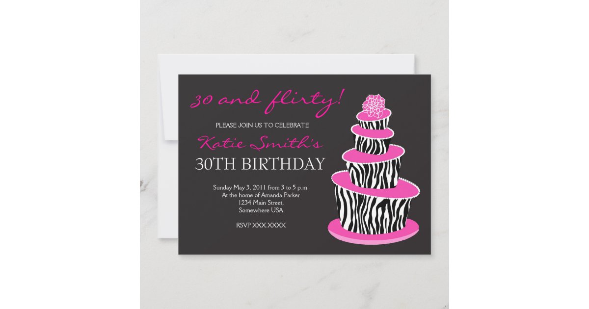 Topsy Turvy Zebra Cake Birthday invitation | Zazzle