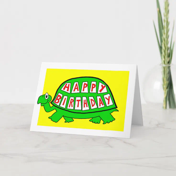 Tortoise Happy Birthday Card | Zazzle