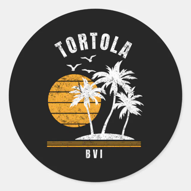 Tortola Island Bvi Caribbean Vacation Classic Round Sticker | Zazzle