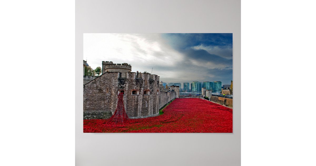 Tower Of London Poppies Red Poppy Poster | Zazzle