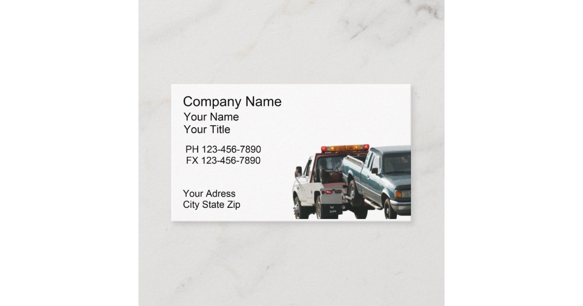Towing Business Cards | Zazzle