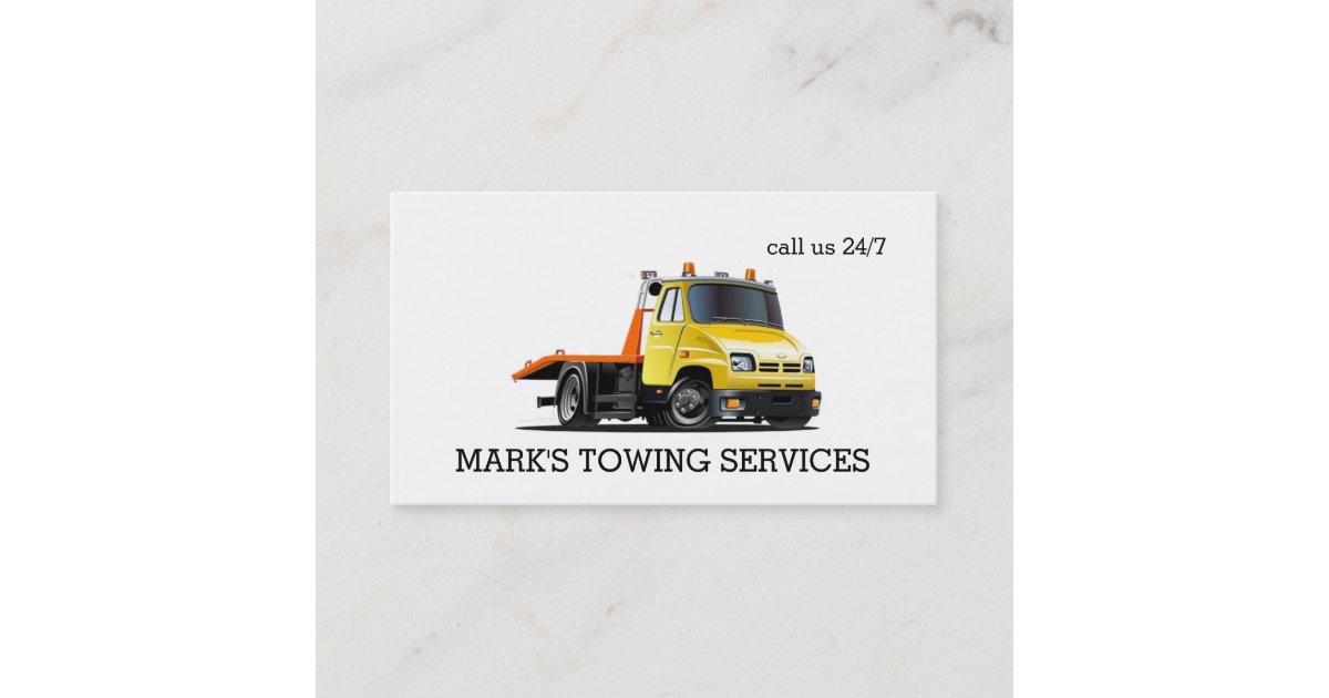 Towing Truck Business Card | Zazzle