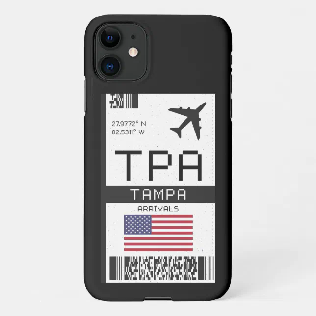 TPA Tampa, Florida Airport Boarding Pass - USA iPhone Case | Zazzle