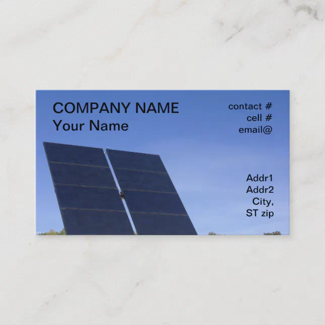 tracking solar panel business card | Zazzle