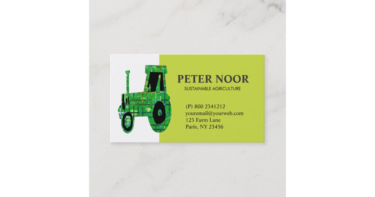 Tractor Agriculture Business Card | Zazzle