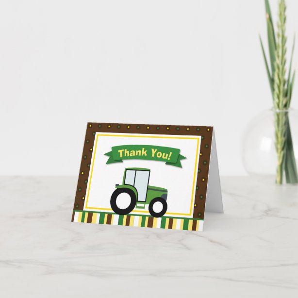 Tractor Thank You Cards | Zazzle UK