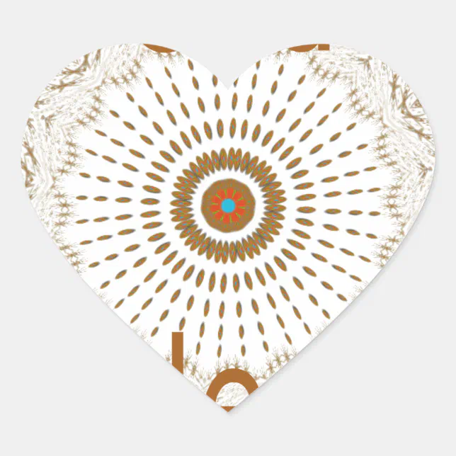 Traditional African Motif Design Art Print Heart Sticker | Zazzle