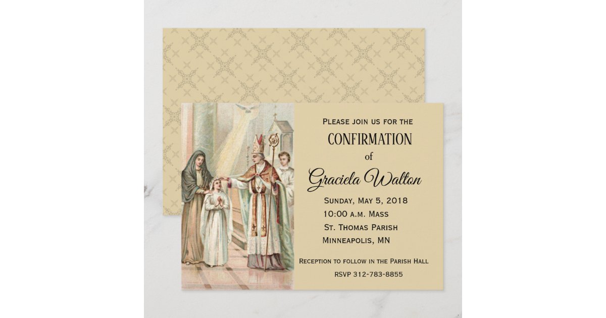 Traditional Catholic Confirmation Confirm Invitation | Zazzle
