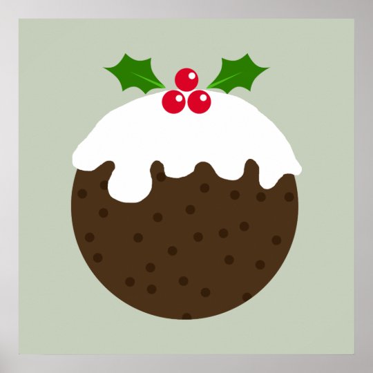 Traditional Christmas pudding poster | Zazzle