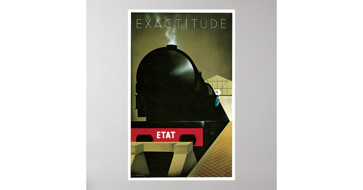 Train Exactitude ETAT Railroad Vintage Poster | Zazzle