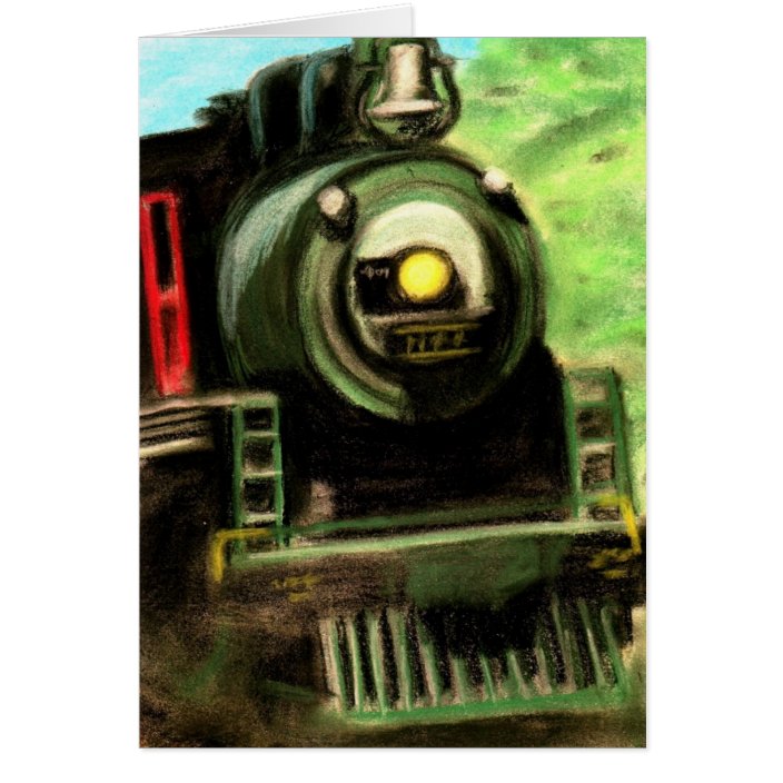 Train Locomotive Chalk Pastel Art Drawing | Zazzle.co.uk
