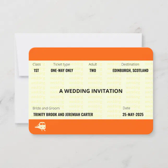 Train Ticket Inspired | Wedding Invitation | Zazzle