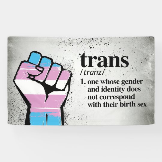 Trans Definition - Defined LGBTQ Terms - Banner | Zazzle.co.uk