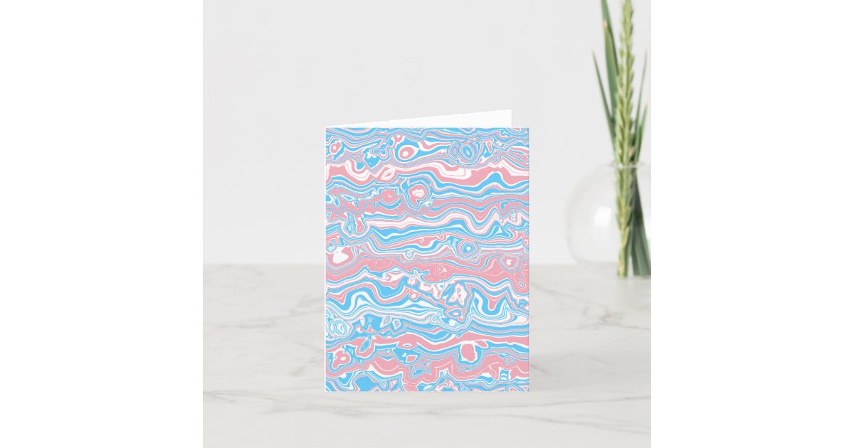 Trans Pride Flag Trippy Boho Groovy Wavy Stripes Thank You Card | Zazzle
